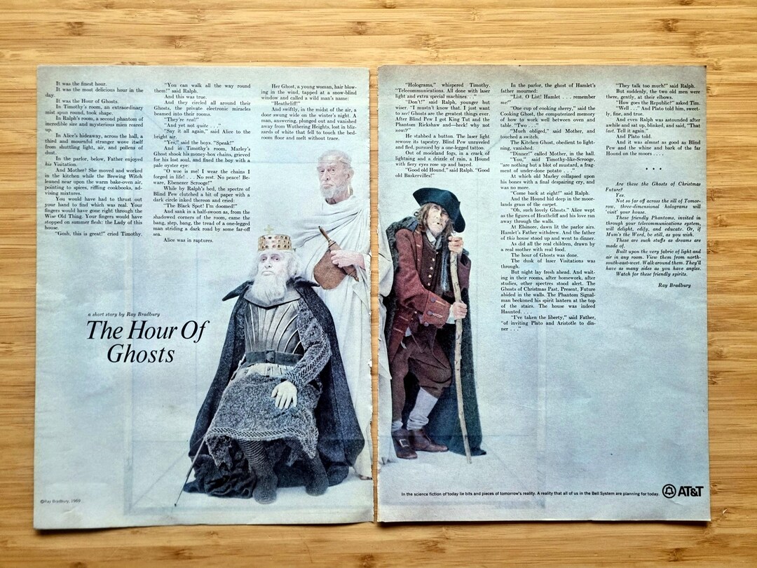Vintage Ray Bradbury Story Magazine Pages, the Hour of Ghosts AT&T ...