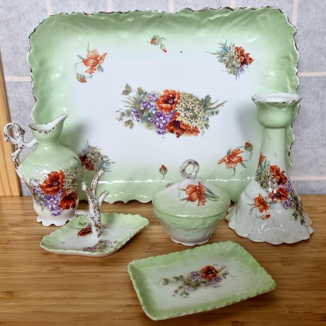 Limoges Porcelain, Vanity Tray Set, Boudoir Decor China, French Vintage ...