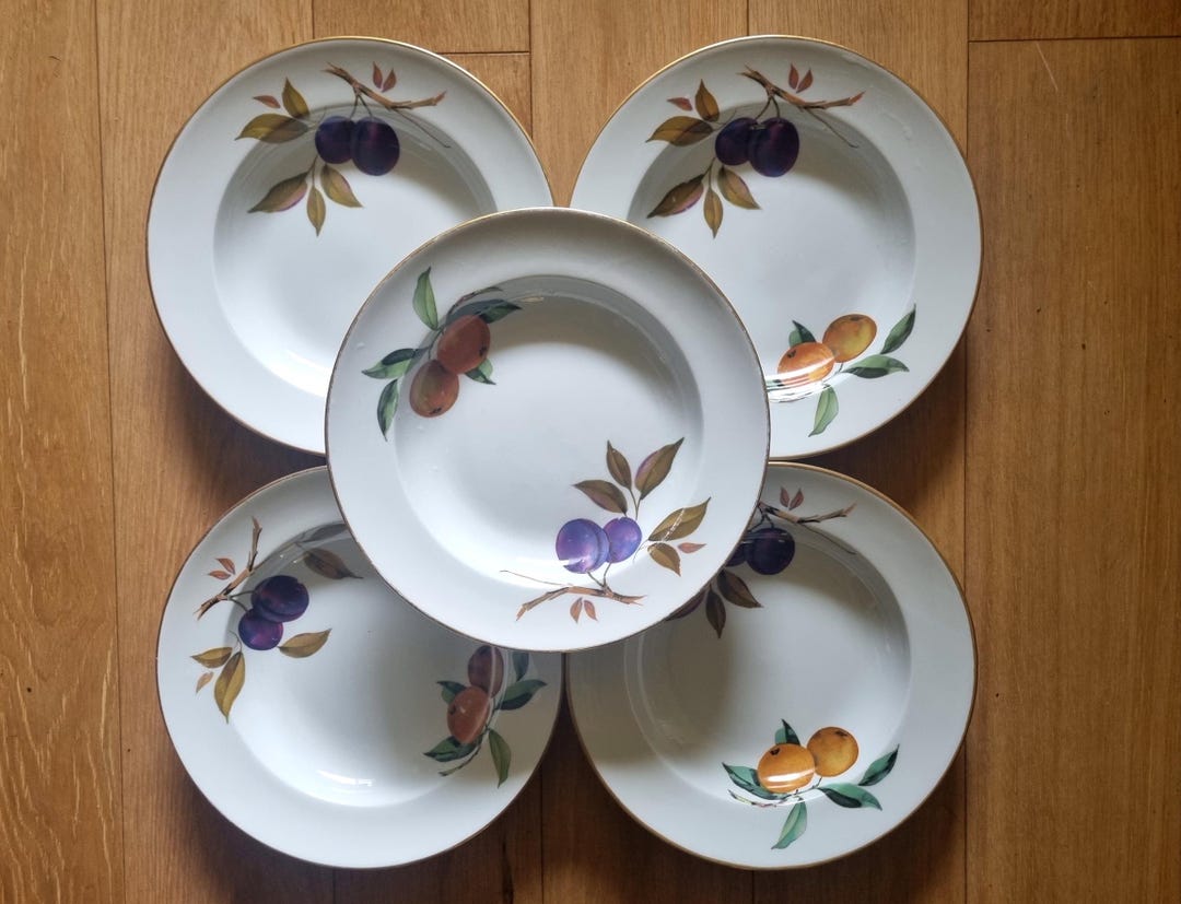 Vintage Royal Worcester Evesham Gold Soup & Pasta Plate Bowl Elegant ...