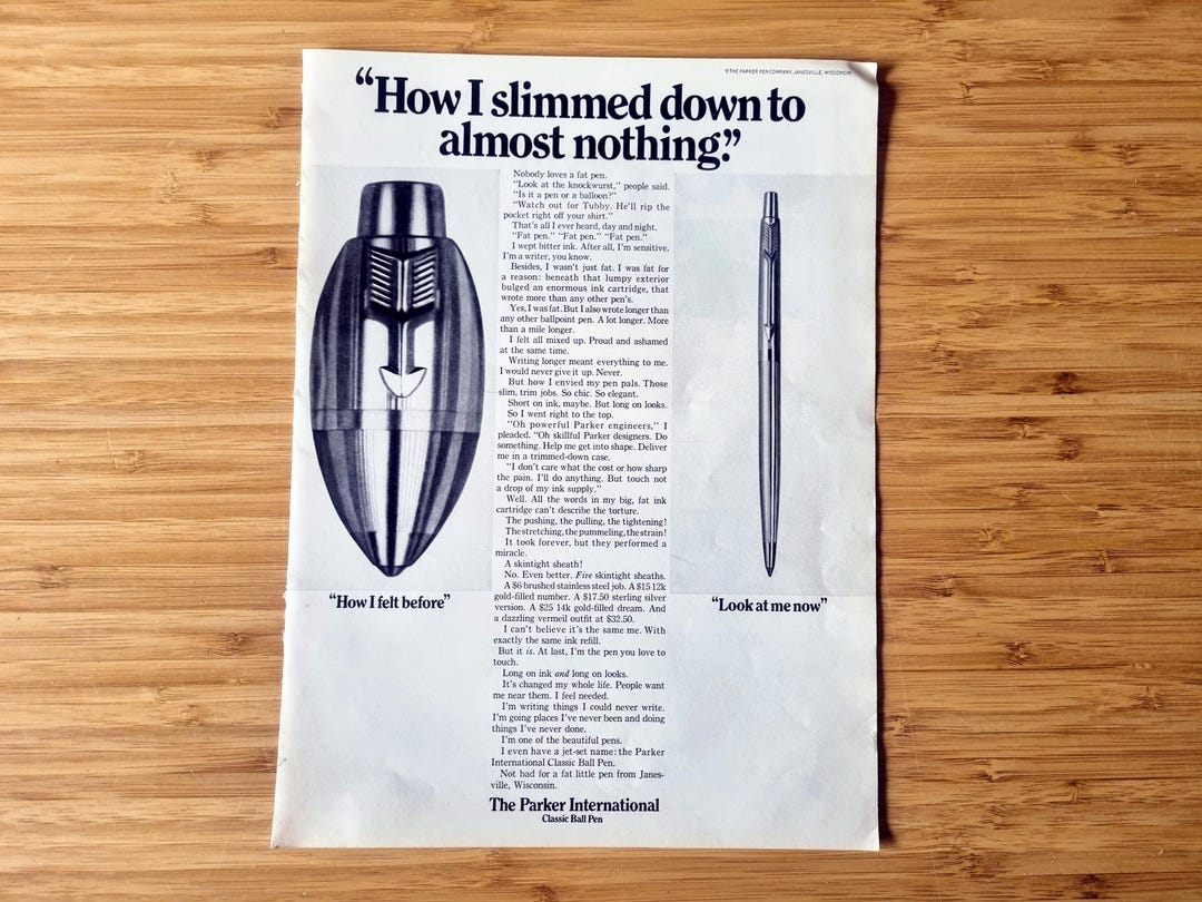 1968 Parker Pen Original Advert 1960s Advertisement, Original Print ...