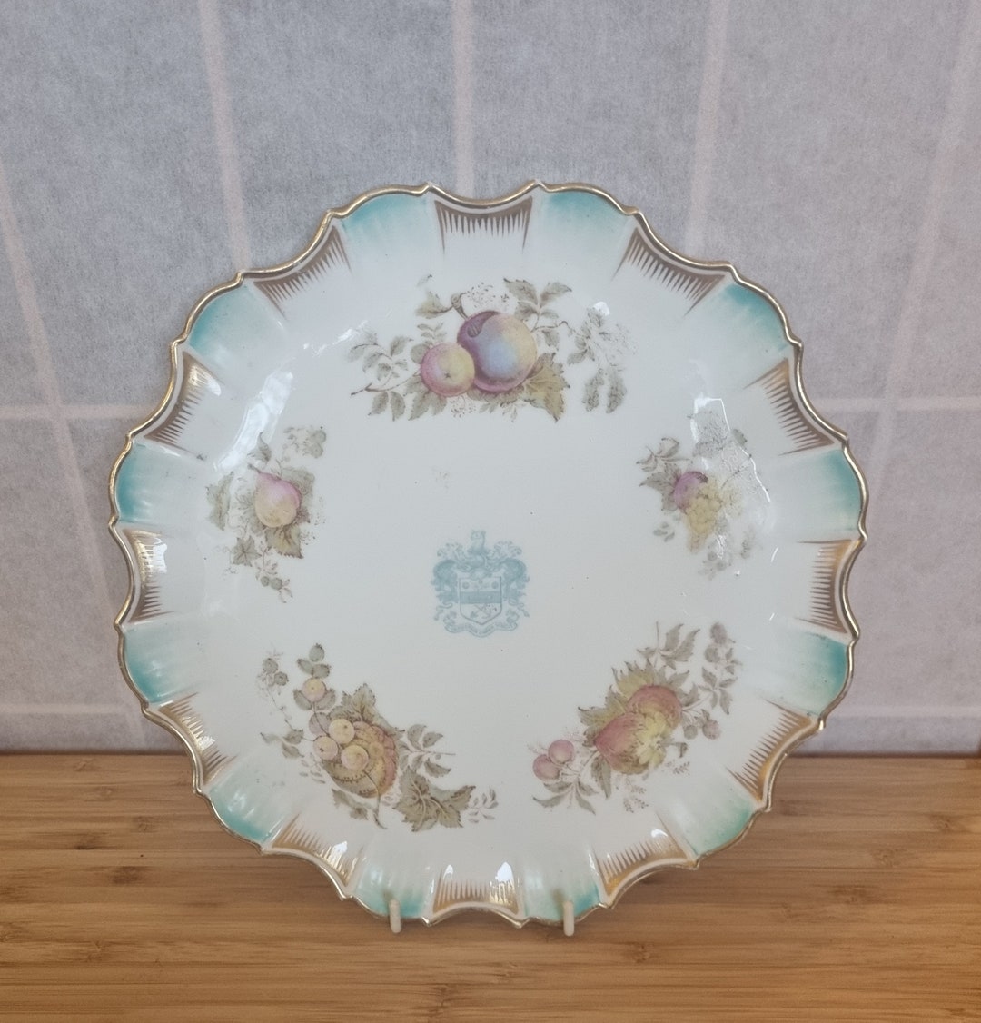Victorian Armorial Display Plate, Morley Civic Crest, JD and C Warwick ...