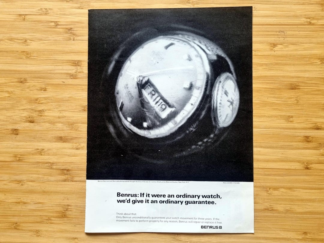 Benrus Watch Vintage Magazine Ad, “if It Were an Ordinary Watch ...