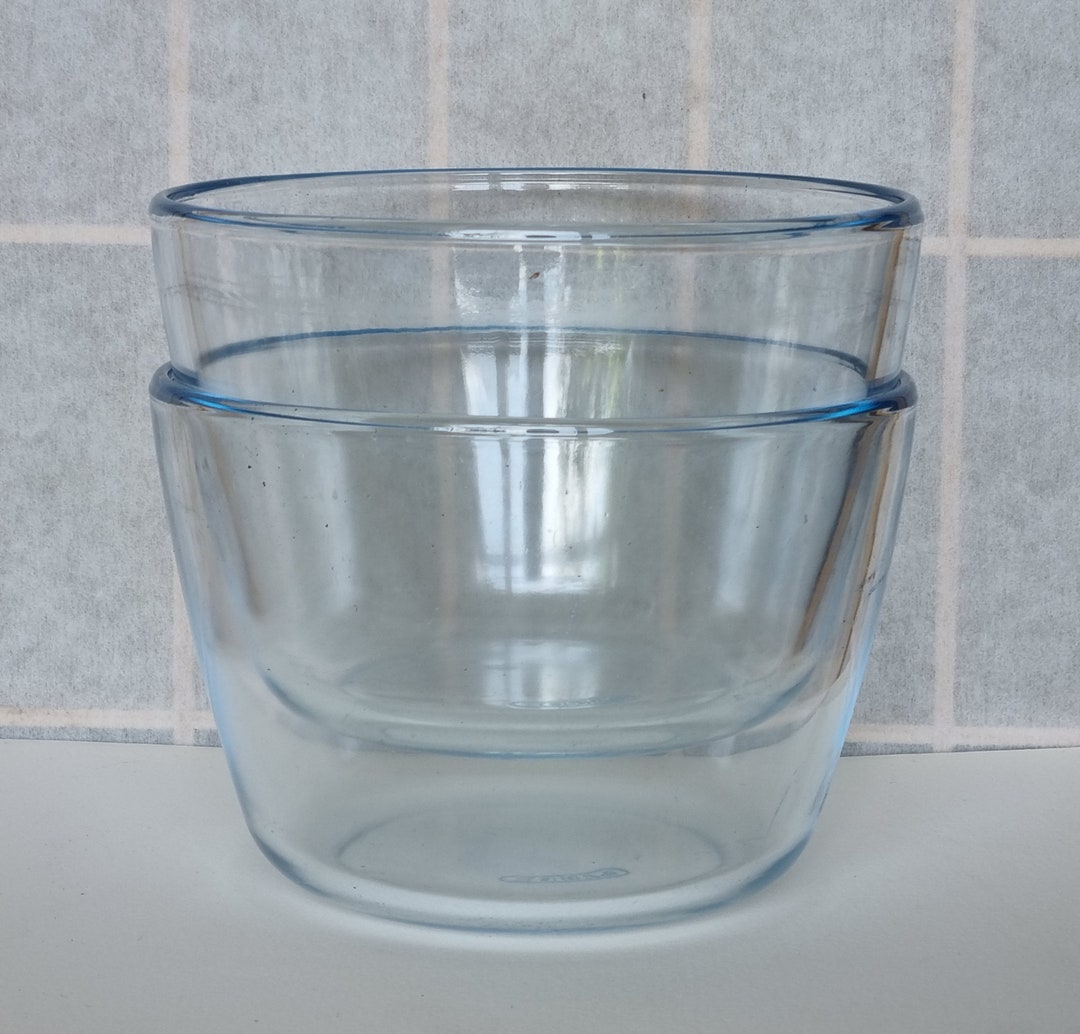Vintage Pyrex Bowls | Clear Glass Mixing Set | Kitchen Nesting Pair ...