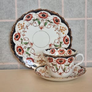 Victorian Imari Tea Trio | Antique Cartwright Edwards 1890s | Hand ...