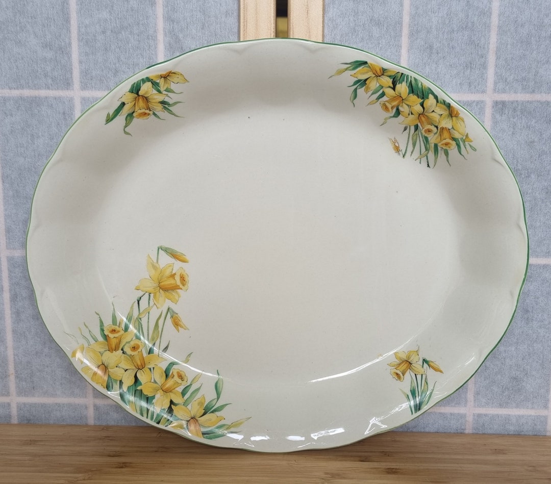 Cream Petal Platter Grindley England | Yellow Daffodil China Serving ...