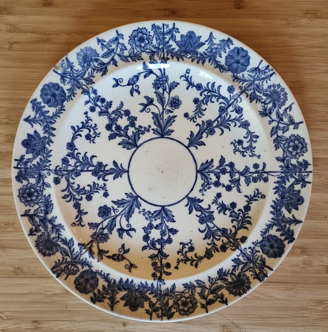 Copeland Spode Delphi Plate, Antique Blue White Pottery, English ...