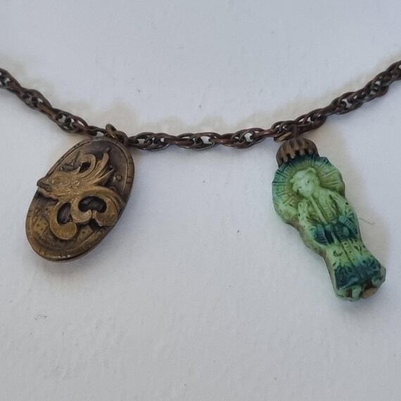 Vintage Chinese Jade Charm Bracelet Buddha Rainbow Lu… - Gem