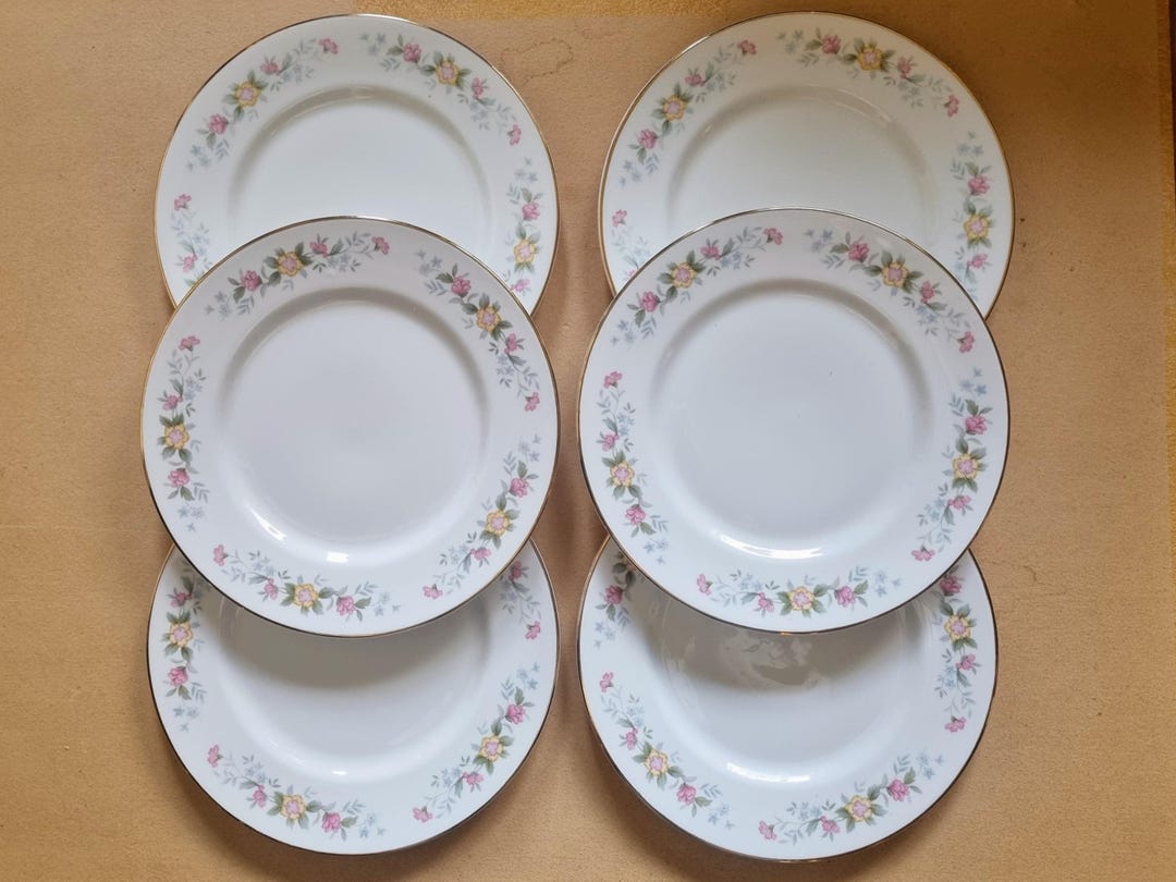 Vintage Floral Side Plates | Gold Rimmed Fine China | British English ...