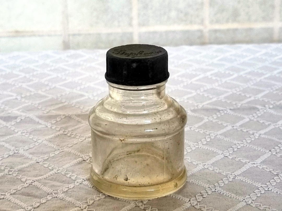 Antique Glass Ink Bottle, Stephens Writing Ink Container, Early 1900s ...