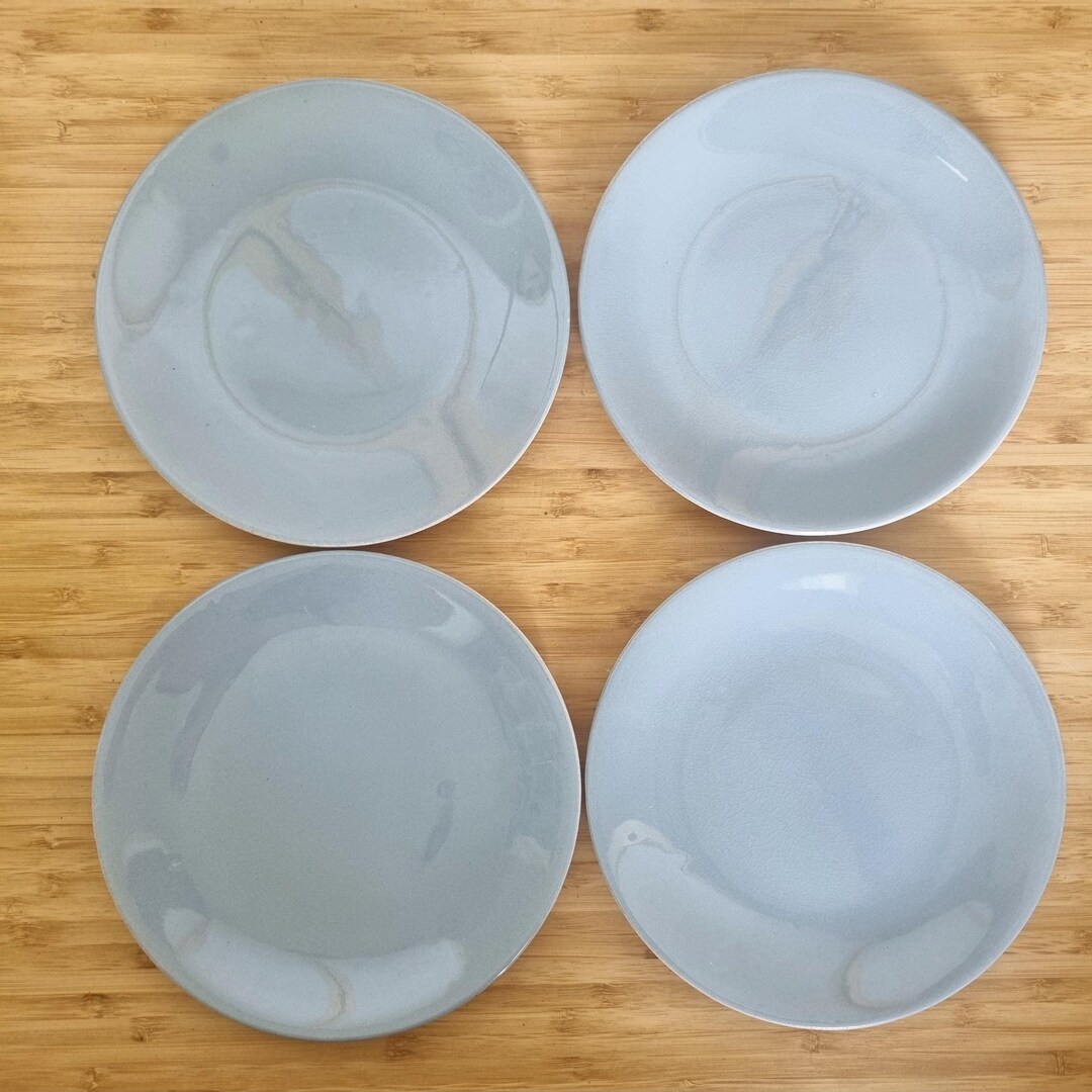 TAMS England Plates 1960s Blue Grey China 6.5 Inch Dessert Dishes ...