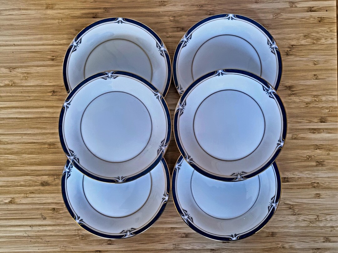 Noritake Plate Impression Pattern | Vintage Japanese Porcelain | Navy ...