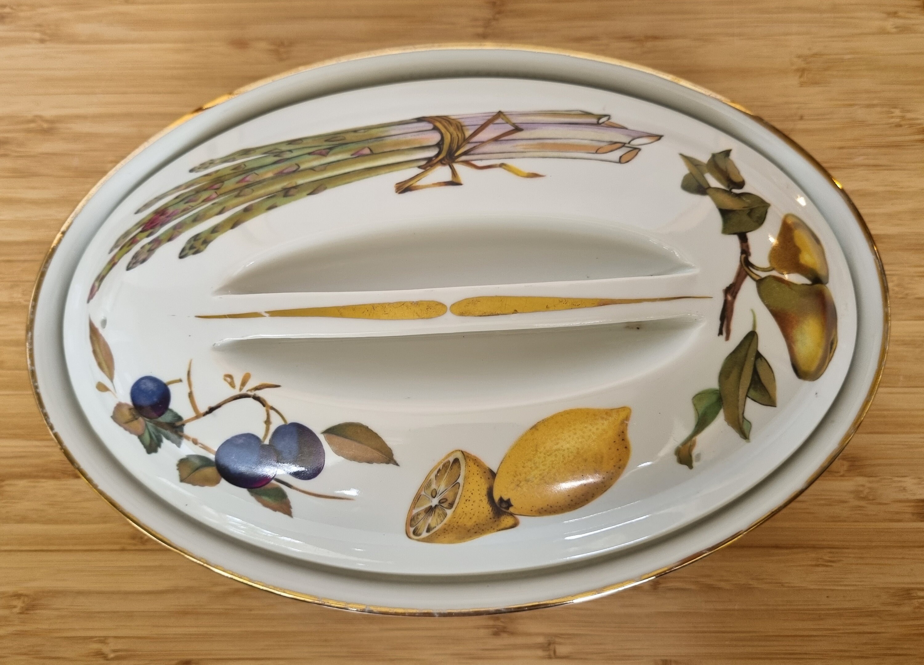 Royal Worcester Evesham Gold Large Oval Lidded Dish Vintage English ...