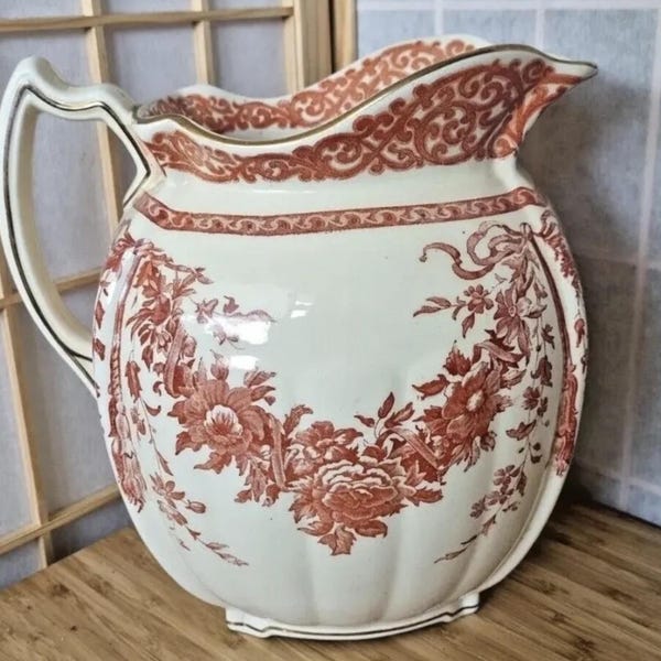 Red Ceramic Pitcher - Etsy
