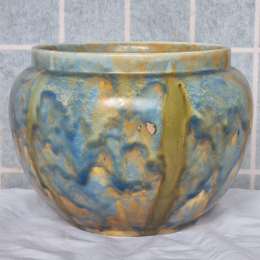 Antique Plant Pot, Crown Ducal Glazed Plant Bowl, Jardinière Planter ...