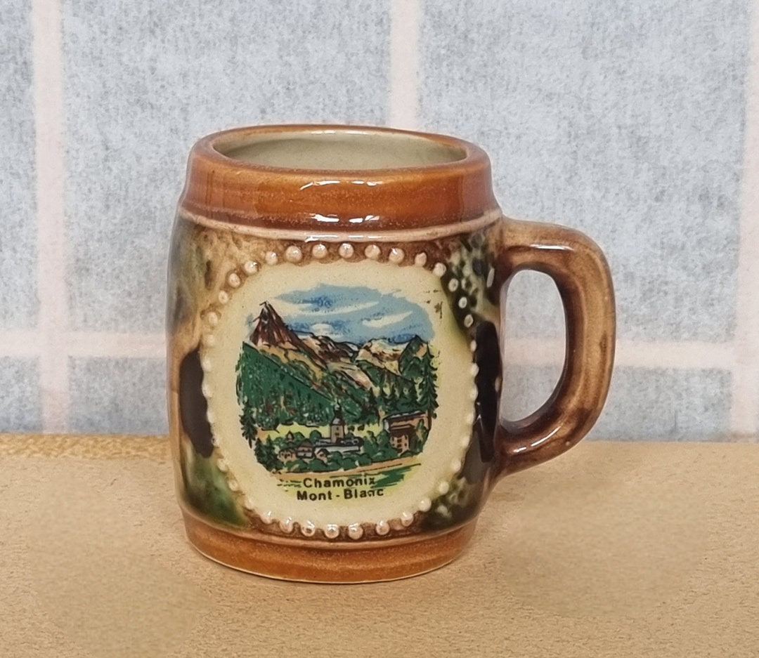 Chamonix Mont Blanc Miniature Stein | 1970s Alpine Souvenir Mug ...