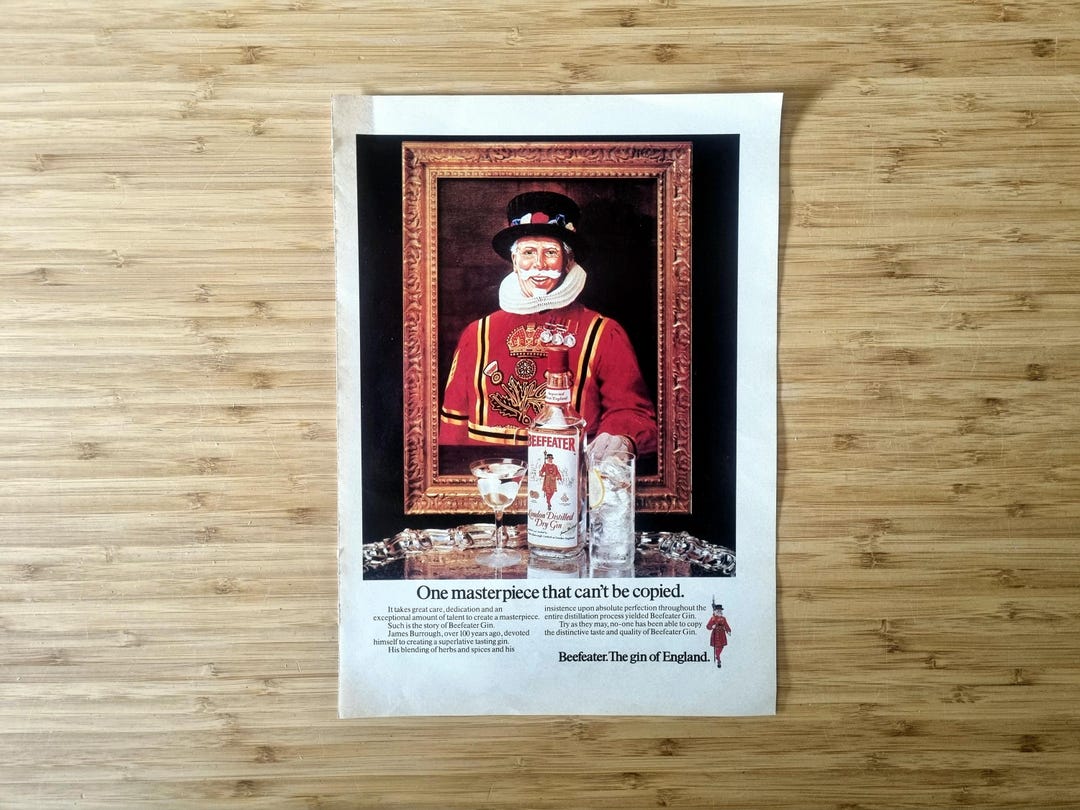 Beefeater Ad, Original Print Magazine Clipping, Vintage Paper, 80s ...