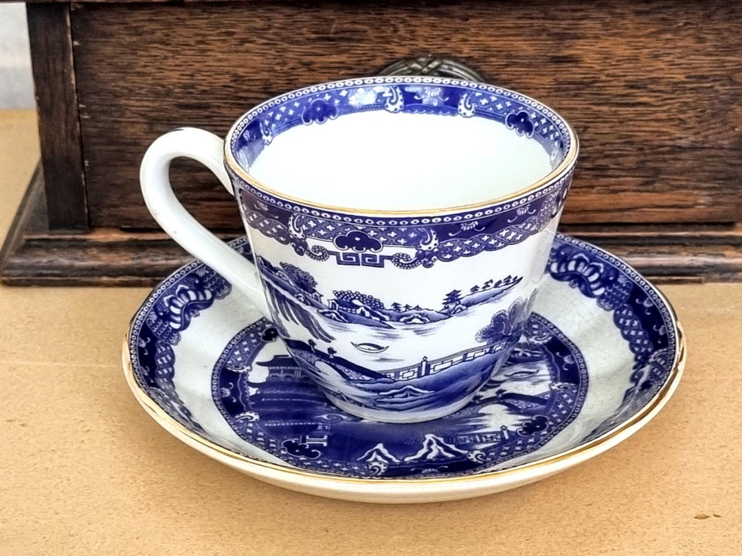 Blue Willow Teacup Saucer | Ringtons Wade Ceramics | Vintage English ...
