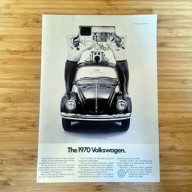Volkswagen Ad Art - Etsy UK