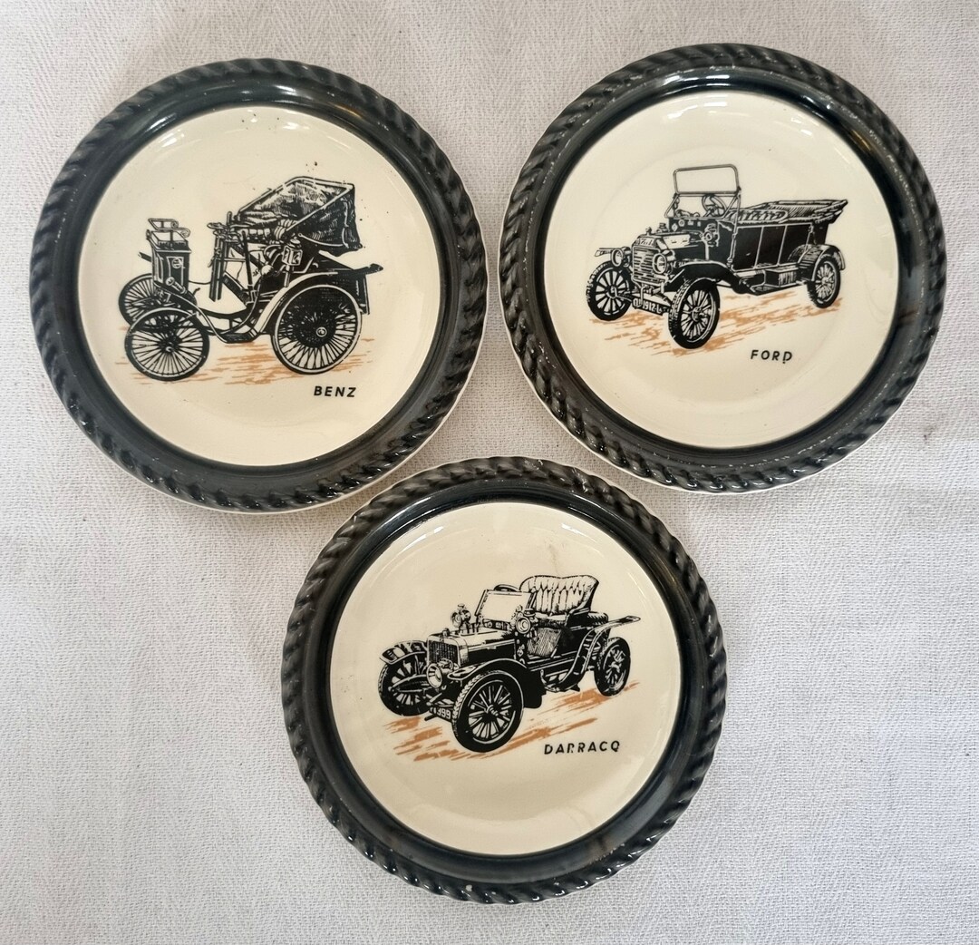 Vintage Wade Veteran Cars Plate Series, Ford Benz Darracq Set | Classic ...
