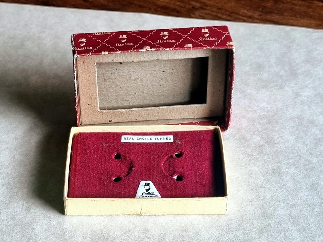 Vintage Stratton Cardboard Cufflink Gift Box | 1950s Red White Pattern ...