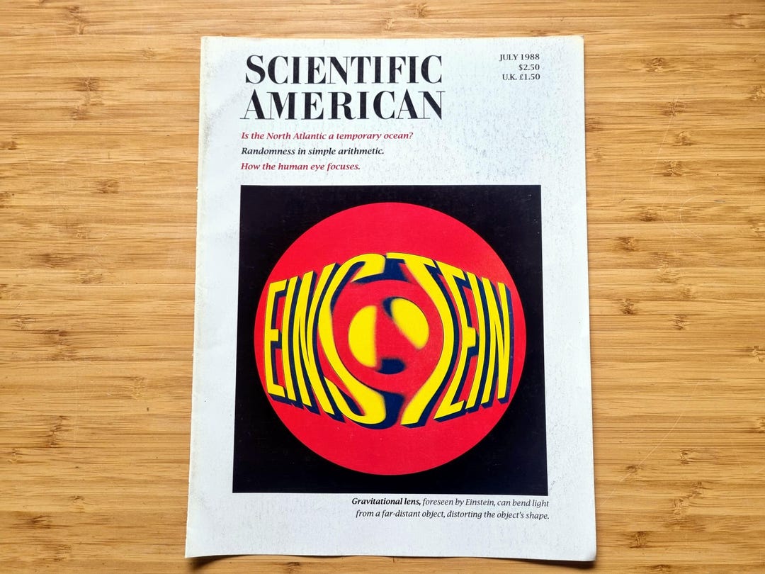 Scientific American 1980s Einstein Cover, Scientific Retro Wall Art ...