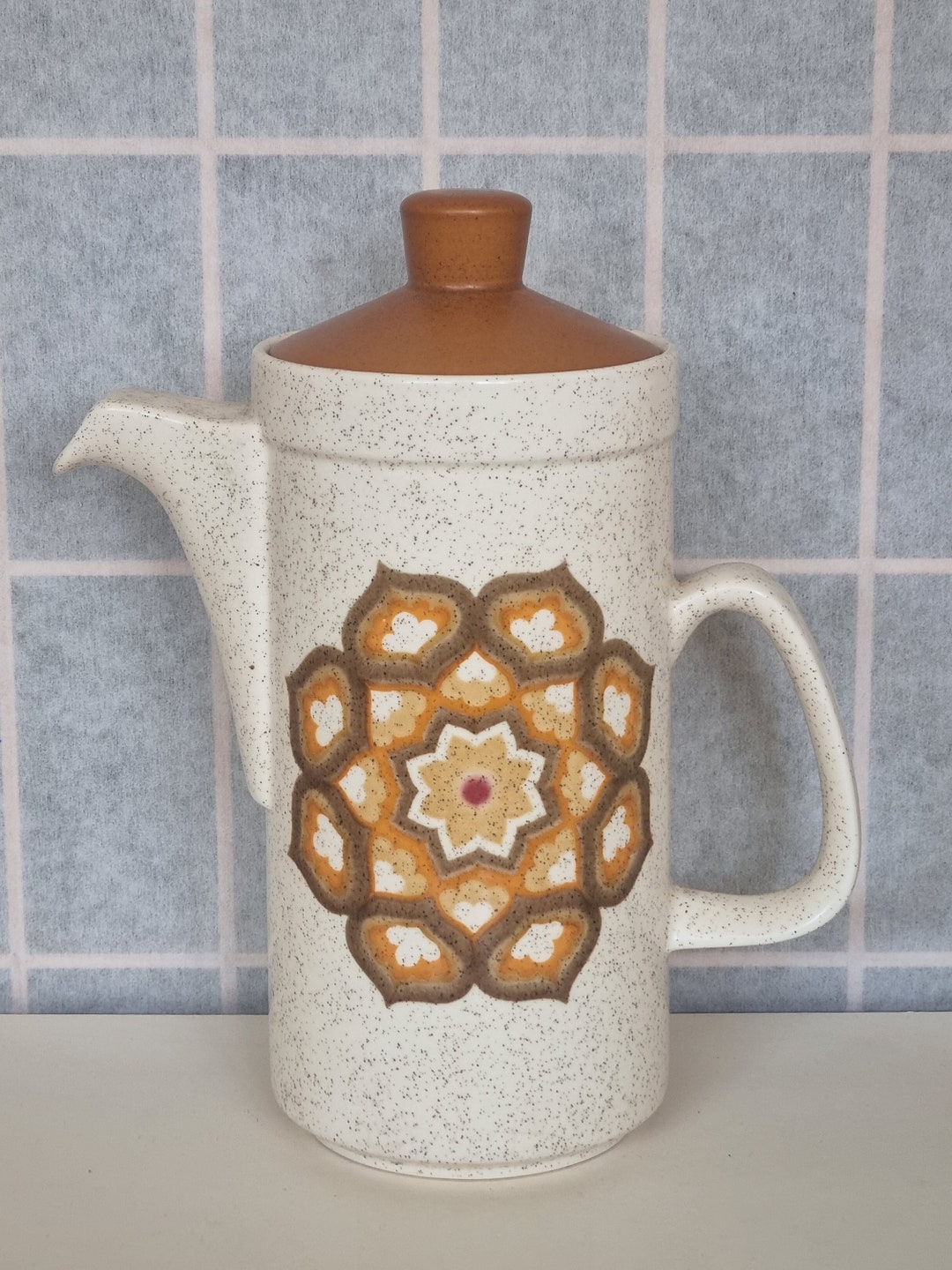Palissy Pottery Coffee Pot | Vintage Kalabar Pattern | 1970s Stoneware ...