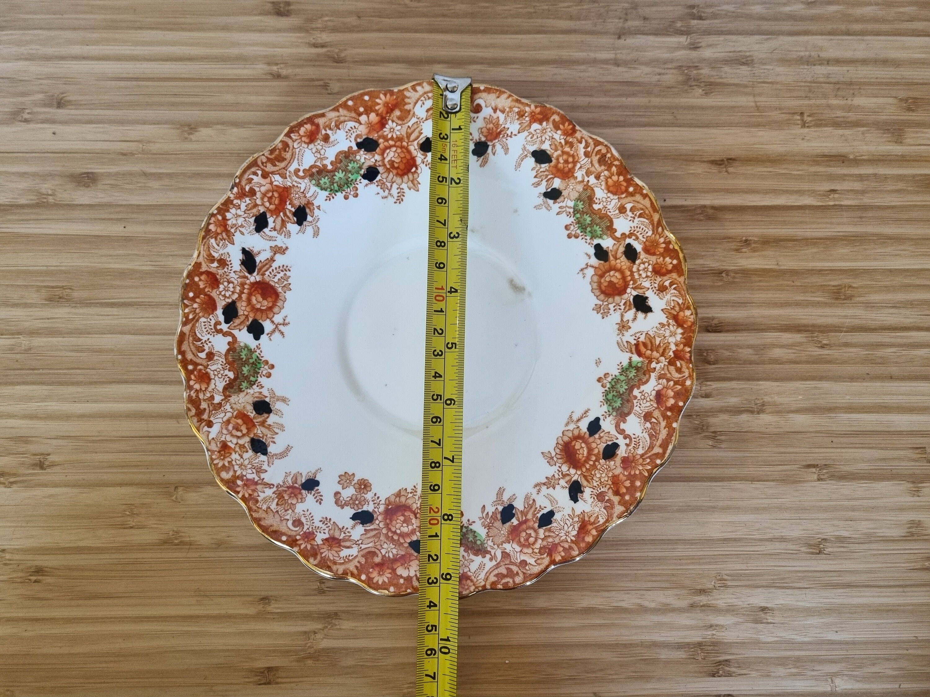 Wellington China Imari Plate | Antique Longton Pottery | Orange Navy ...