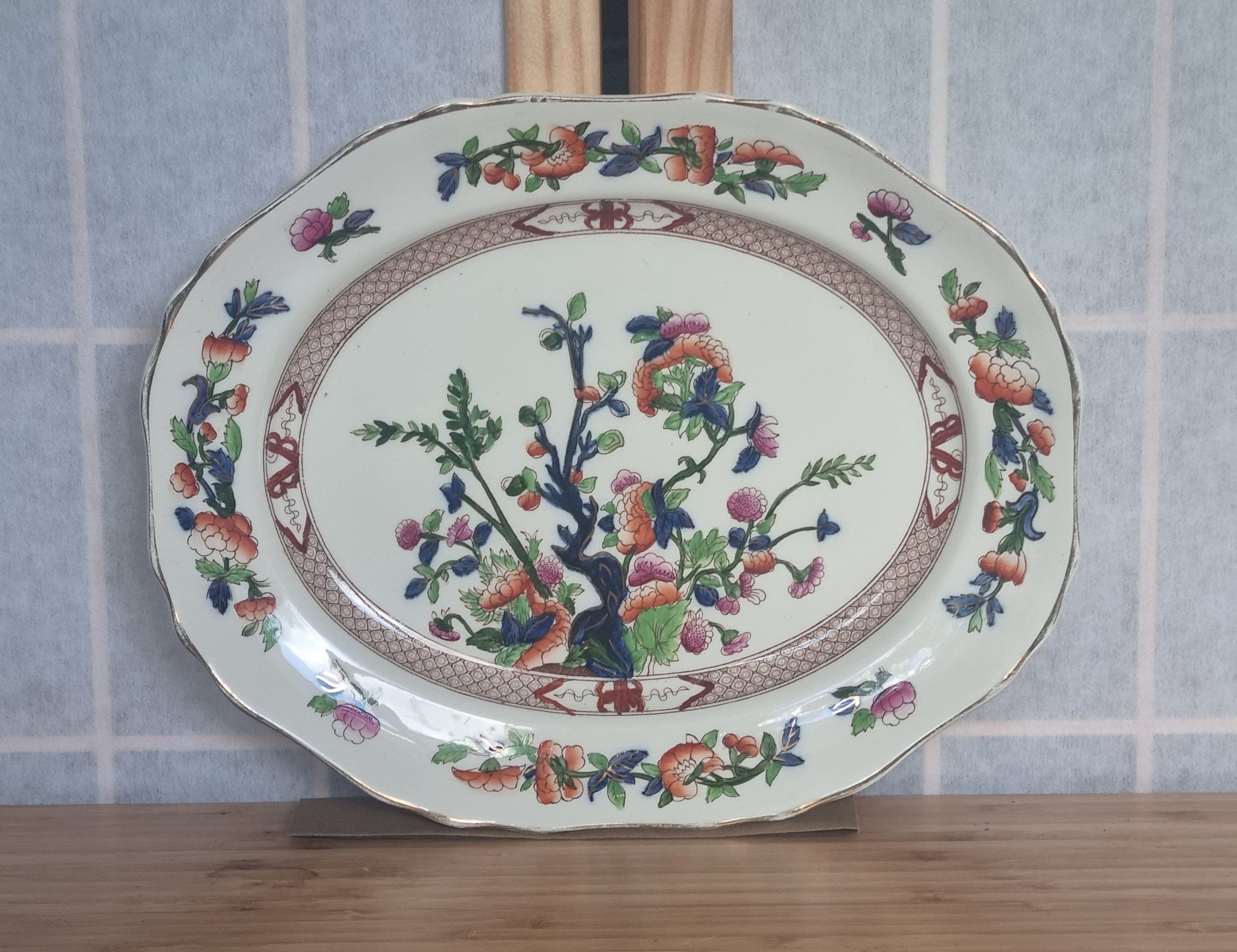 Victorian Hancock & Sons Platter | 1850s Indian Tree Pattern | Antique ...