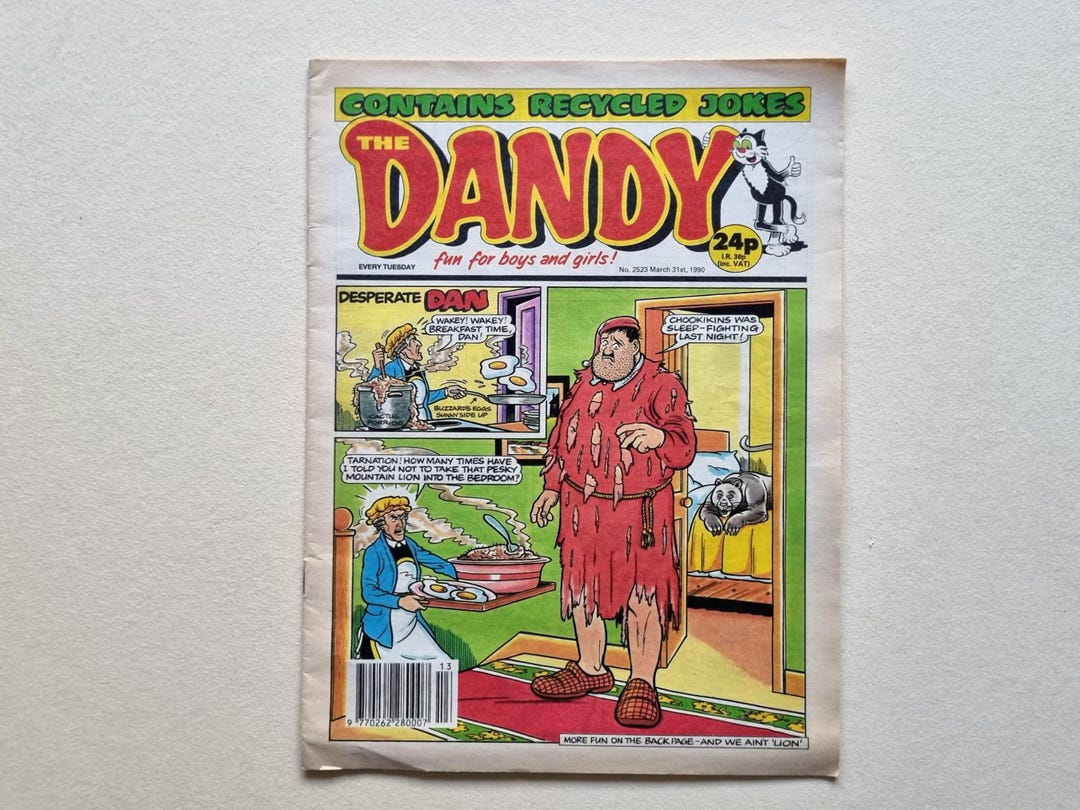 1990 the Dandy Comic | Desperate Dan Cover | Vintage British Weekly ...