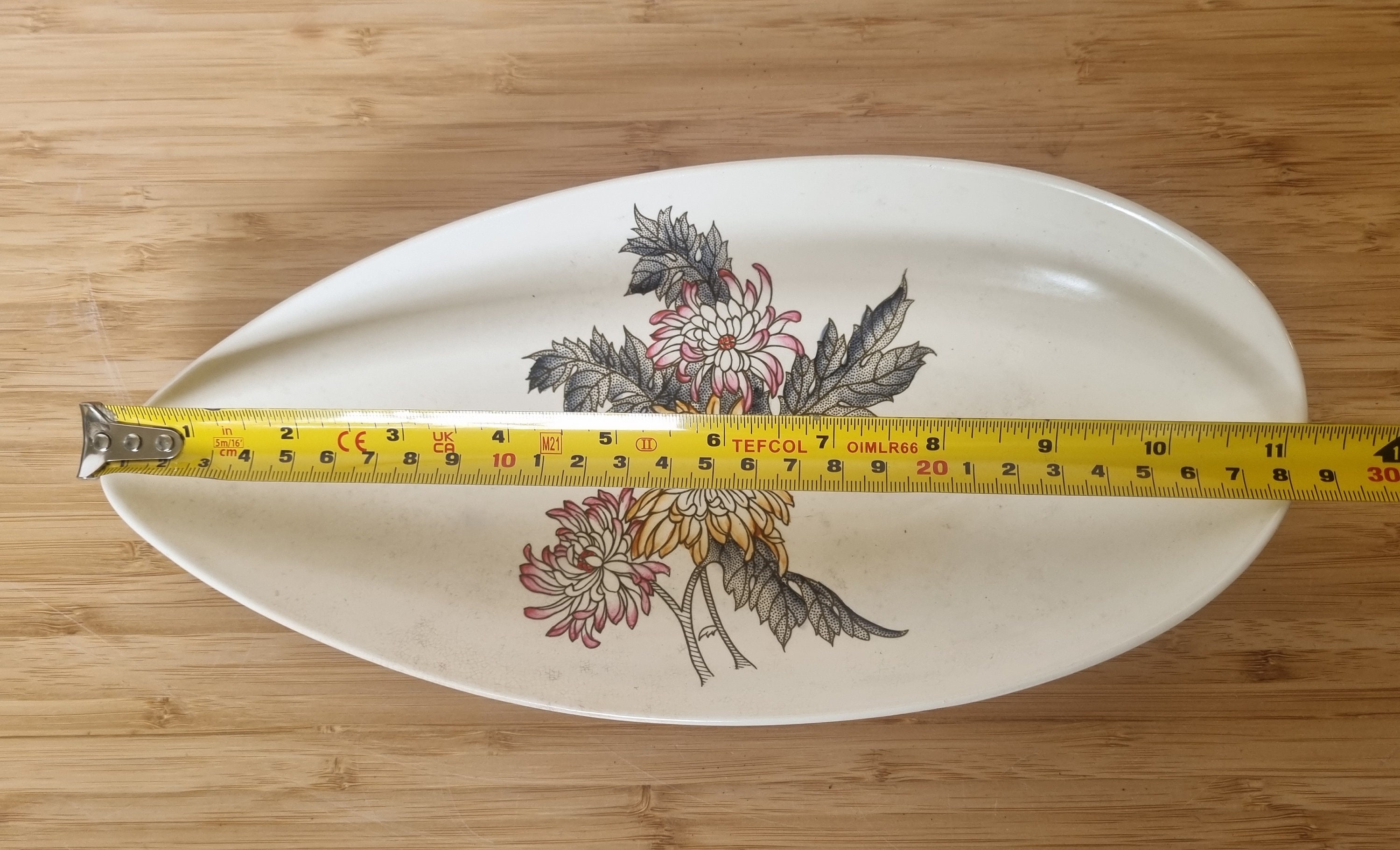 Crown Devon Fieldings Oval Plate | Chrysanthemum Design | Vintage ...