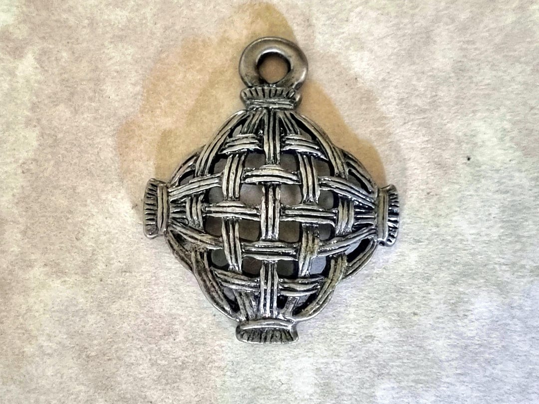 Pewter Celtic Basket Weave Pendant | Norse Viking Style Metal Charm ...
