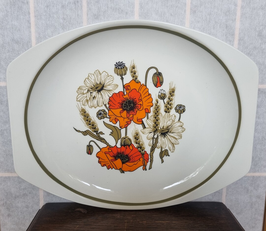 J G Meakin Red Poppy Platter | 1960s English Ceramic | Retro Graphic ...