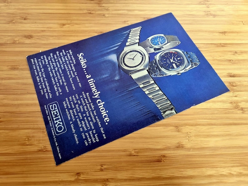 Vintage Seiko Watch Advertisement – 1970s Original Print Ad, Japanese ...