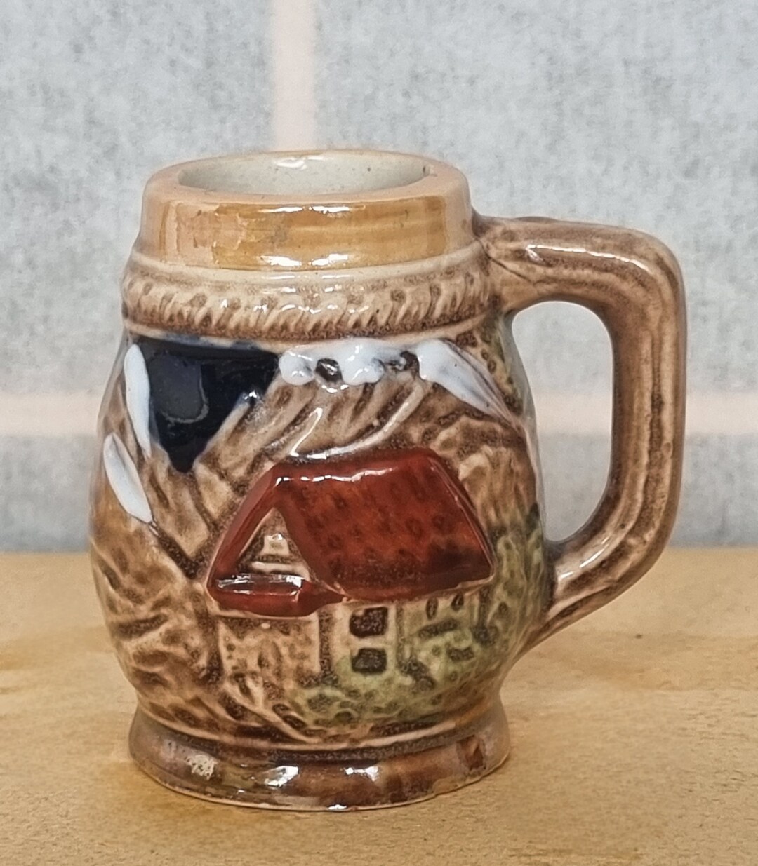 Miniature German Beer Stein | Vintage 1970s Ceramic Mug | Hand Painted ...