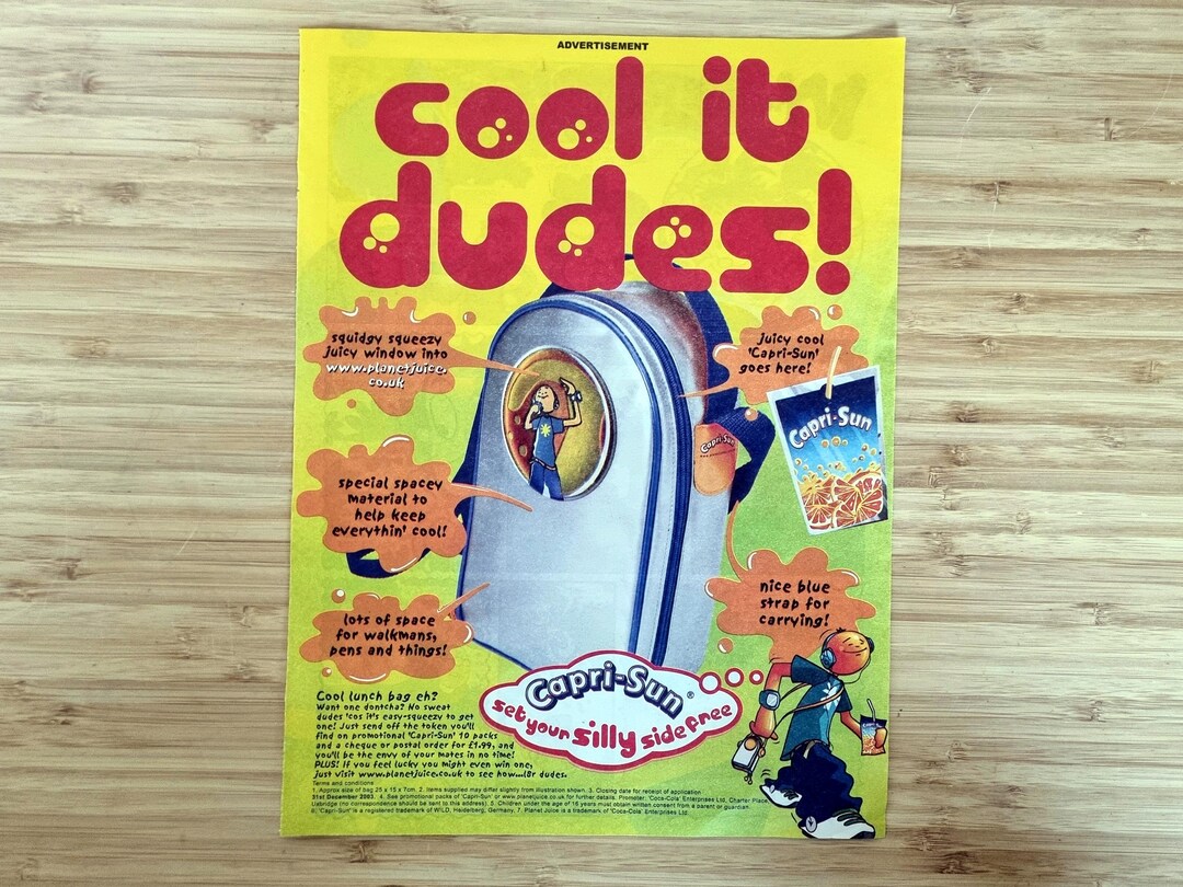 Original Early-2000s Capri-sun “cool It Dudes!” Magazine Advertisement ...