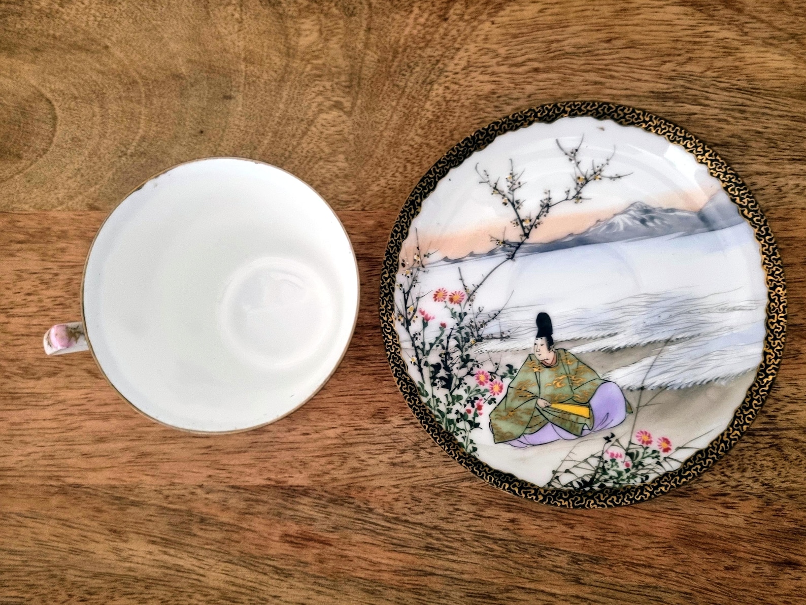 Antique Japanese Geisha Tea Cup Set | Hand-painted Porcelain Teacup ...