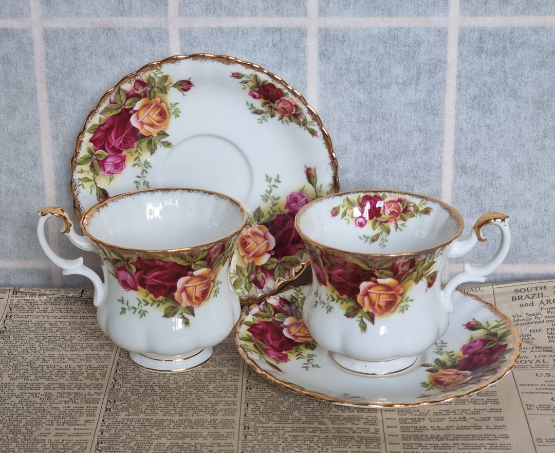 Royal Albert Old Country Roses Tea Cups | Vintage Floral China Tea Set ...