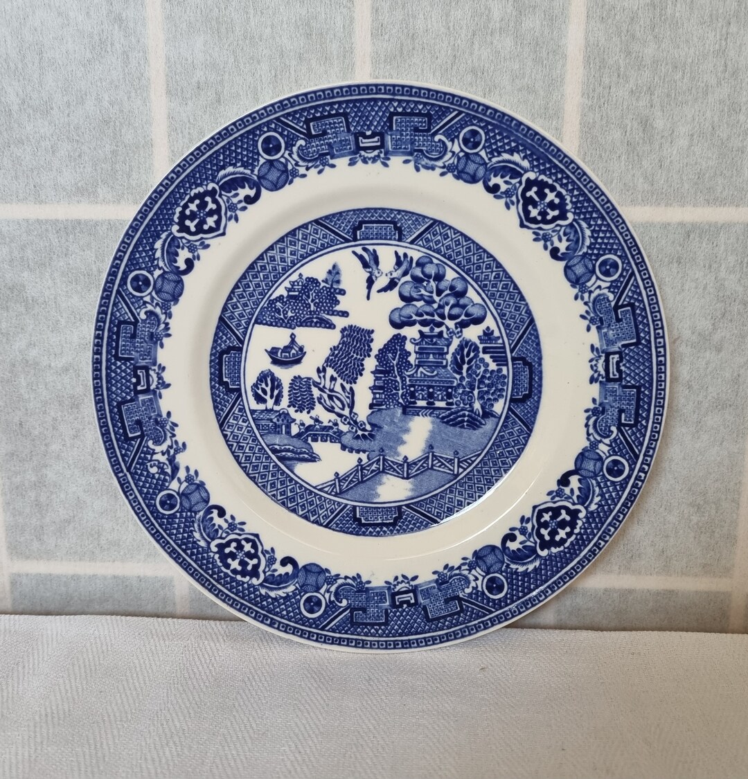 Vintage Plate Alfred Meakin Pottery Blue White 7 - Etsy UK