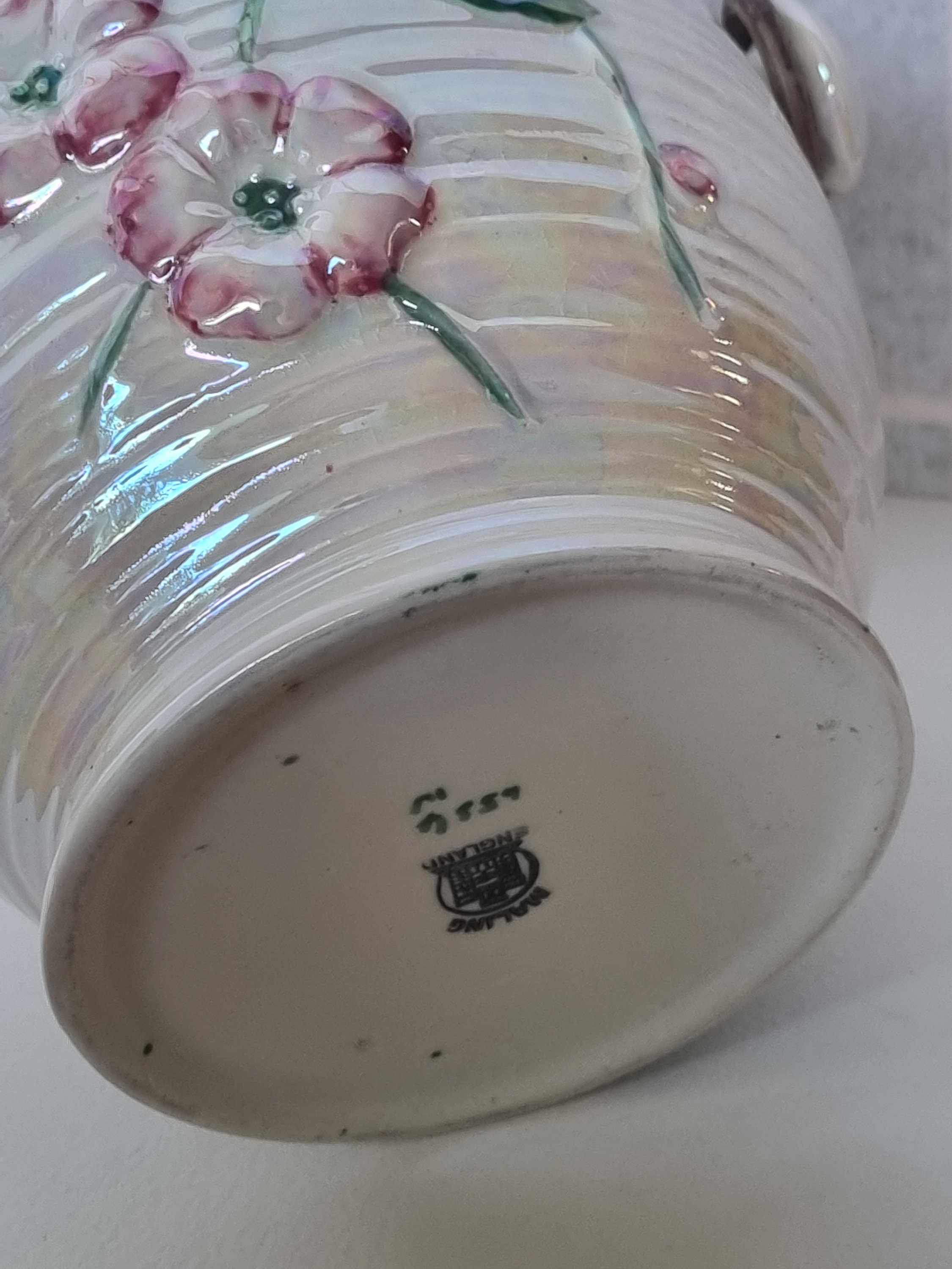 Maling Pottery Biscuit Barrel | 1930s Floral Lustreware Cookie Jar ...