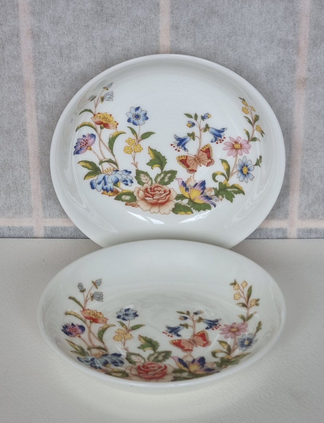 Aynsley Cottage Garden Dishes | Wild Flower Bone China Pair | English ...