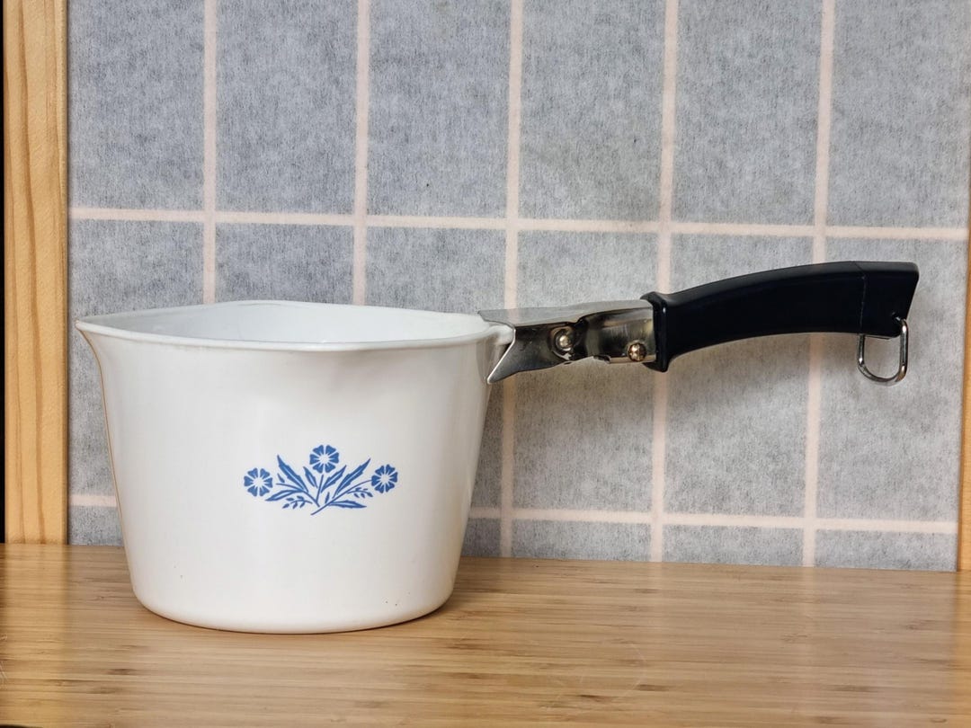 Vintage Corning Ware Saucepan | Blue Cornflower 1.5 Quart Pyrosil ...