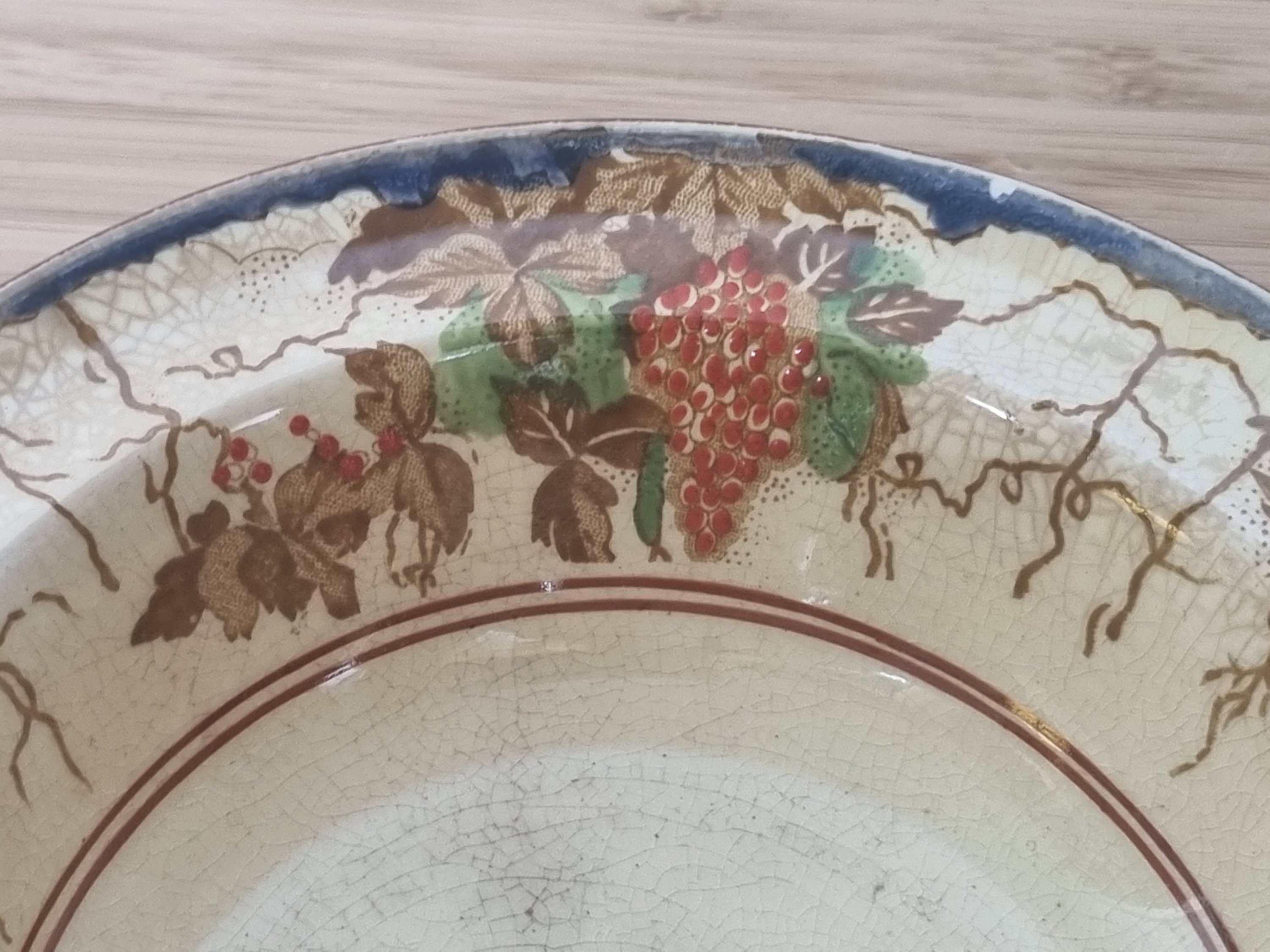 Antique Bursley Ware Bowl | Bacchus Grape Vine Pattern | Rare English ...