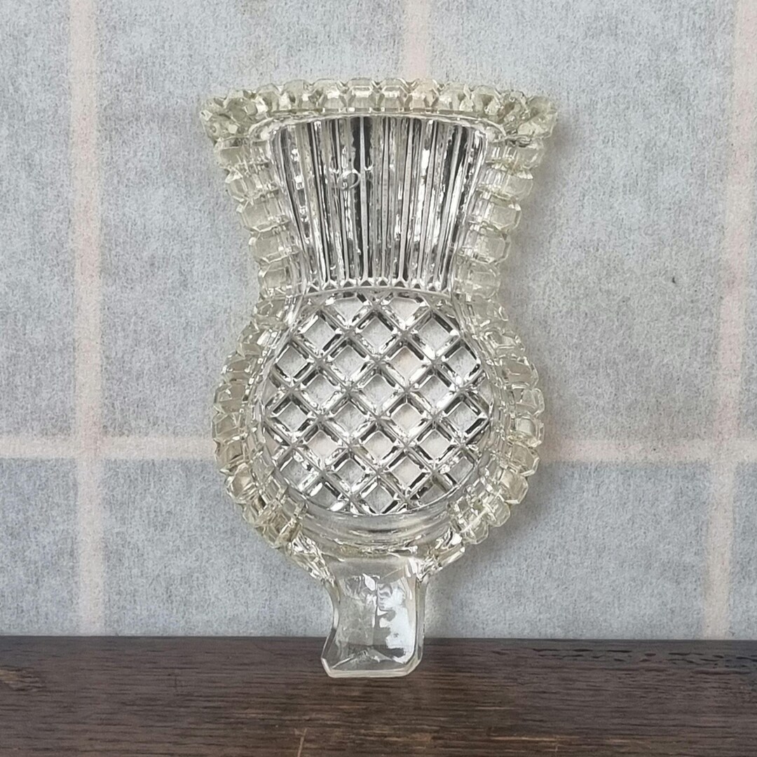 Vintage Thistle Glass Dish | Small Crystal Trinket Tray | Scottish ...
