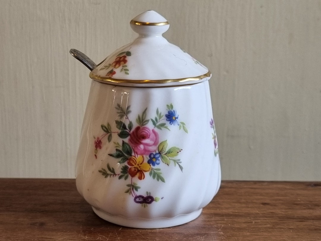Minton Marlow Bone China Salt Pot With Spoon Vintage English - Etsy