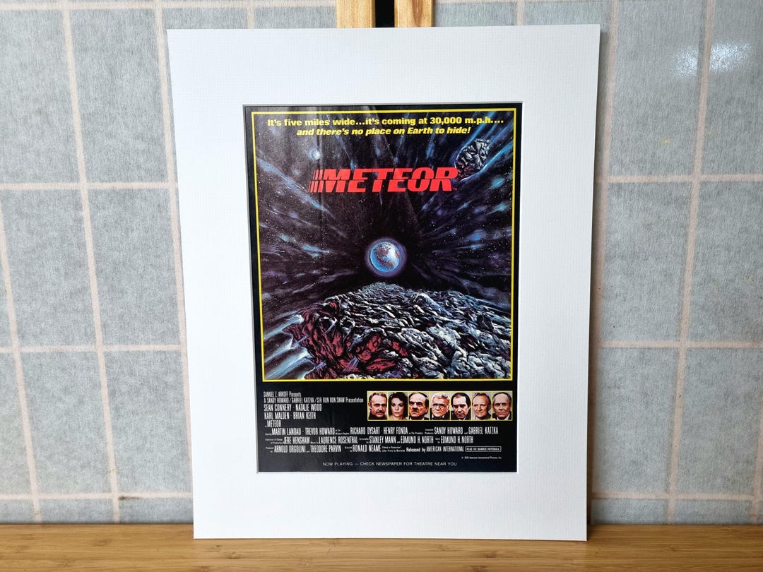 Vintage Movie Poster Print, Meteor Film Magazine Print, 1970s Science ...