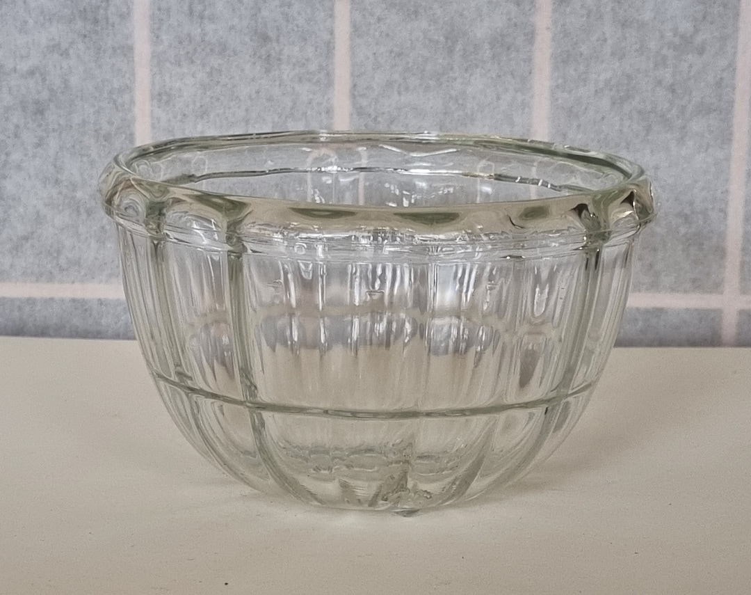 Vintage English Pyrex Jello Mold | Retro Glass Dessert Bowl | Ribbed ...
