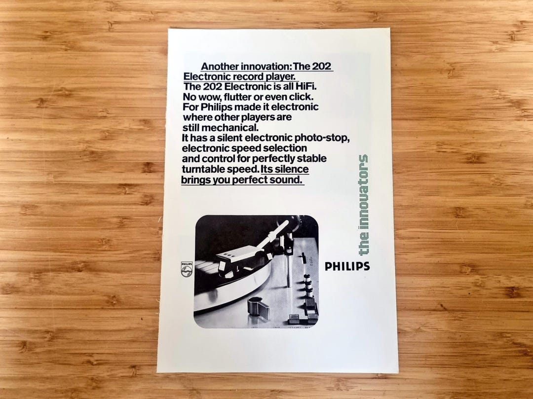 Vintage Philips Record Player 1970s Original Print Ad, 202 Electronic ...