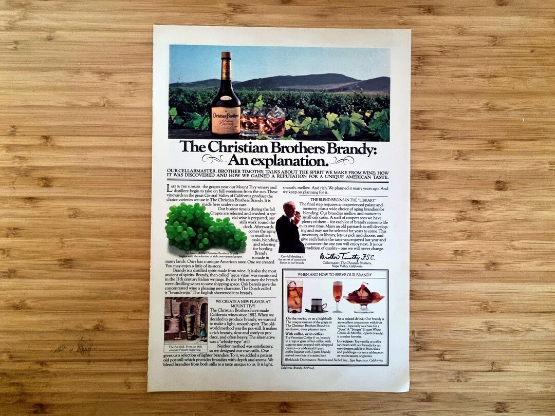 Vintage Magazine Advertisement Page, Christian Brothers Brandy ...