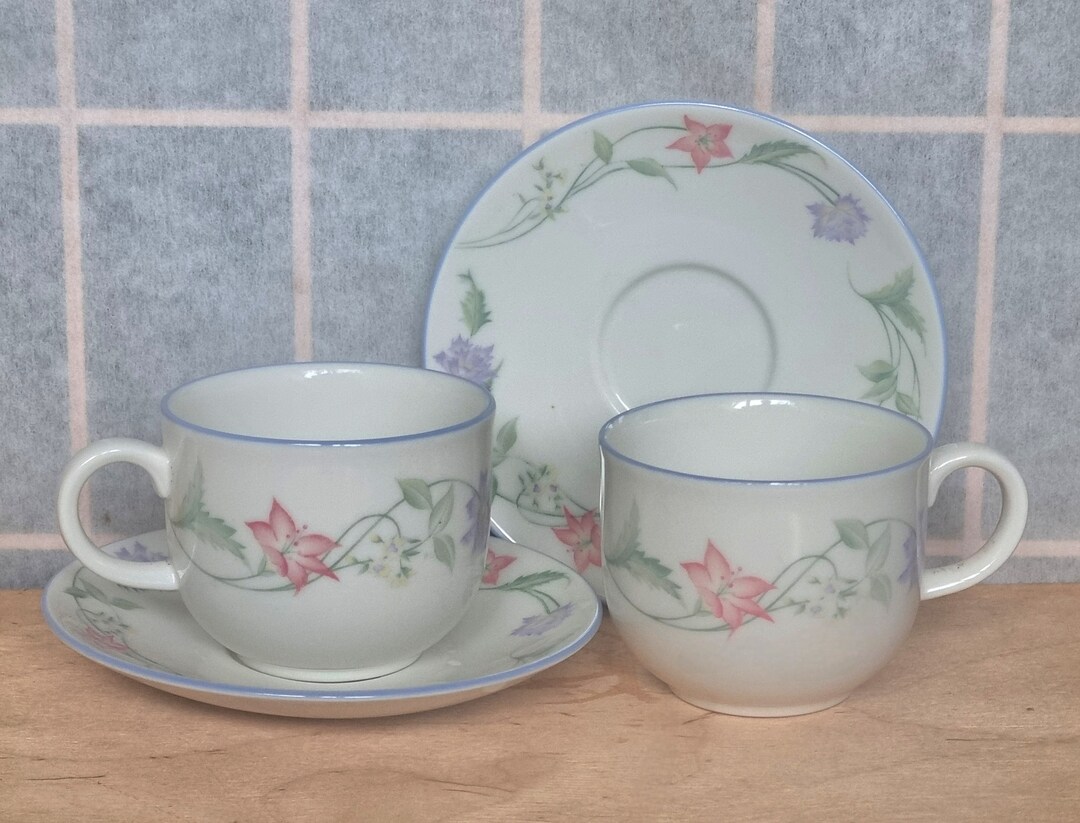 Royal Doulton Tea Set | Summer Carnival Cups Saucers | 1990s Large ...