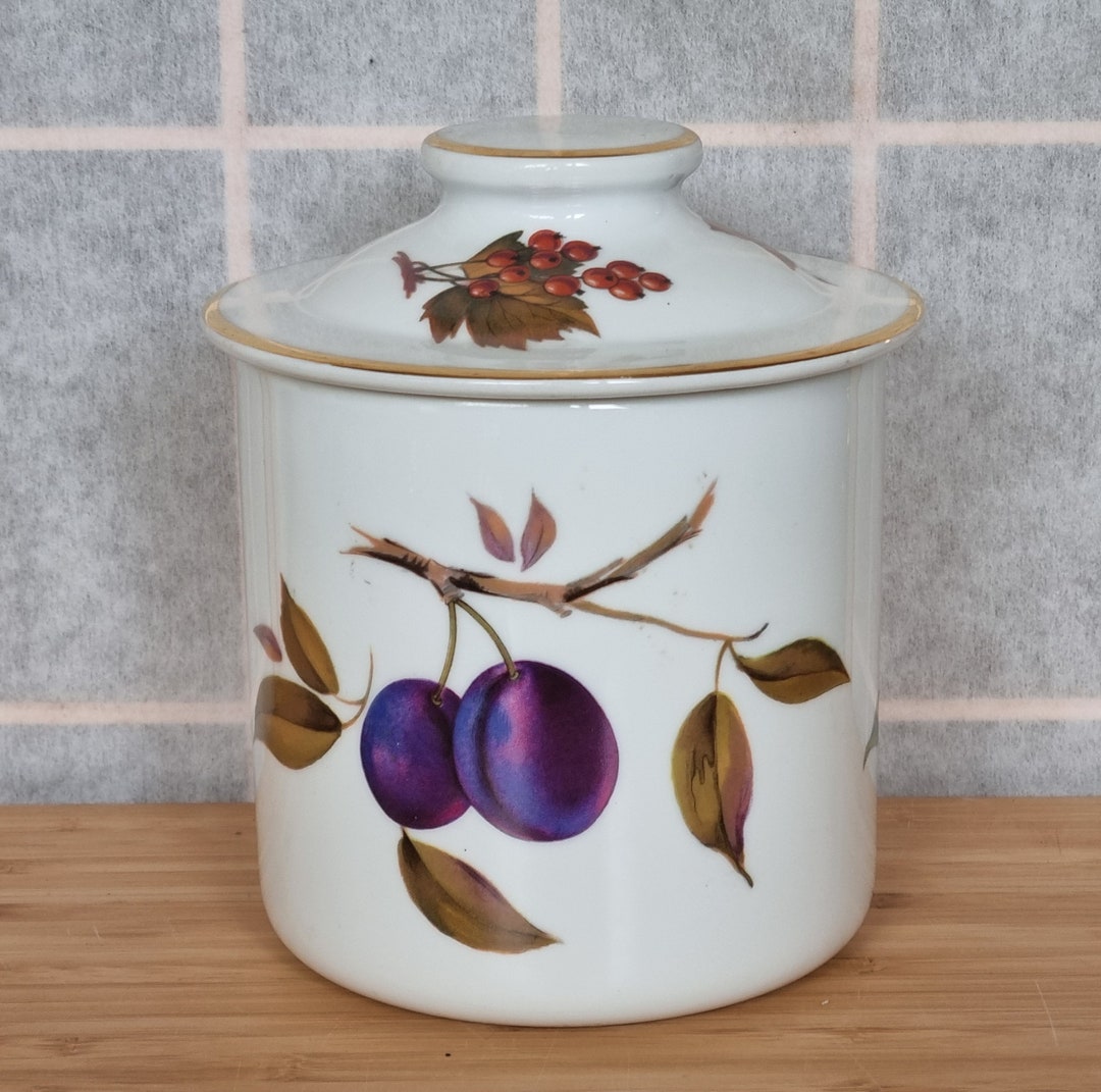 Royal Worcester Evesham Gold Large Lidded Porcelain Jar 6 Vintage ...
